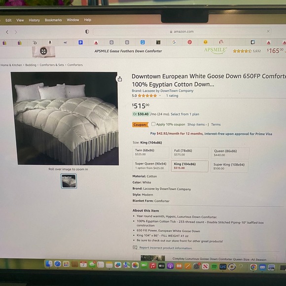 DownTown Company | Bedding | Downtown European White Goose Down Deluxe Comforter King | Poshmark